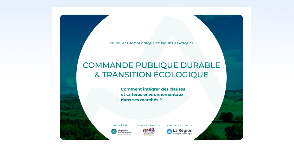 Guide "Commande publique durable & transition écologique" de l’agence ...